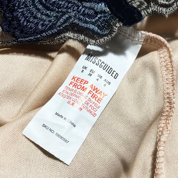 Missguided | Dresses | Missguided Preloved Sz 4 Black Beige Sheer Mesh ...